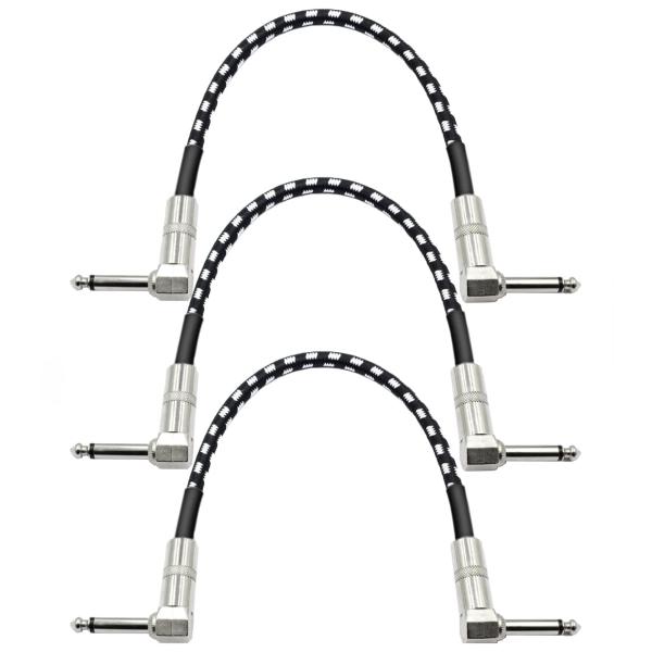 【商品名】　シールド 3本セット 15cm 導体 ギター ノイズ低減 L/L プラグ エフェクター シールド PVC材質 耐食性 耐高温 エフェクター  【商品説明】　・エフェクターの使用に最適なL型プラグを採用、15cmの短いケーブルので...