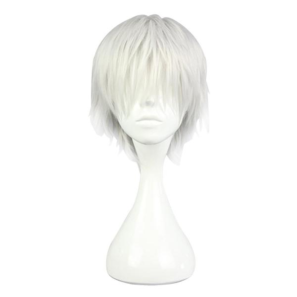 【商品名】　Cosplay Wig 耐熱コスプレパーティー ハイキュー 金木 研 白い 風 ショート ウィッグ コスチューム かつら 専用ネット付 【商品説明】　・サイズ：フリーサイズです（アジャスター、調整可能）。・セット内容：ウイッグ ...