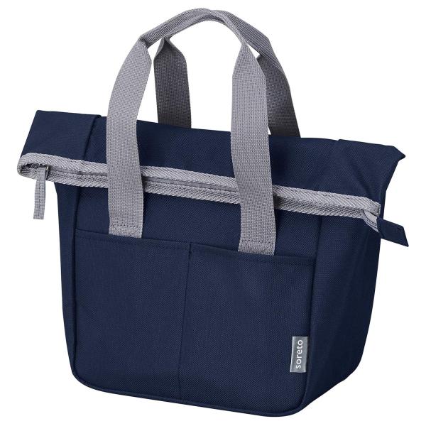 【商品名】　OSK 弁当箱入れ ランチトートバック soreto Lサイズ ネイビー 約35x23xマチ12cm TB-29 【商品説明】　・サイズ:約縦23×35×12cm・生産国:中国・箸ケース用ホルダー付き 【サイズ】　高さ : 2....