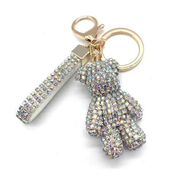【商品名】　Greneric キーホルダー ダイアモンドベア バッグアクセサリー キラキラでかわいい 女性でも男性にも向けてる 車のキーホルダー プレゼ 【商品説明】　・【上質の材料】高品質のラインストーンは落としにくいです キーホルダーの...