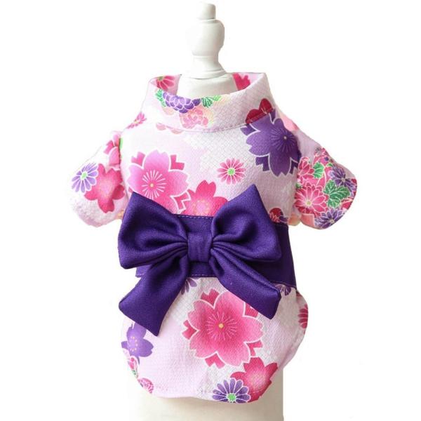 【商品名】　MaruPet(マルペット)犬服 春物 和風 浴衣 桜 蝶結び 菊花 着物 両足 和服 小型犬 お祭り お正月 お祝い 年末年 パラダイス  【商品説明】　・L--背丈:34cm/13.4", 胸囲:48cm/18.9"・M--...