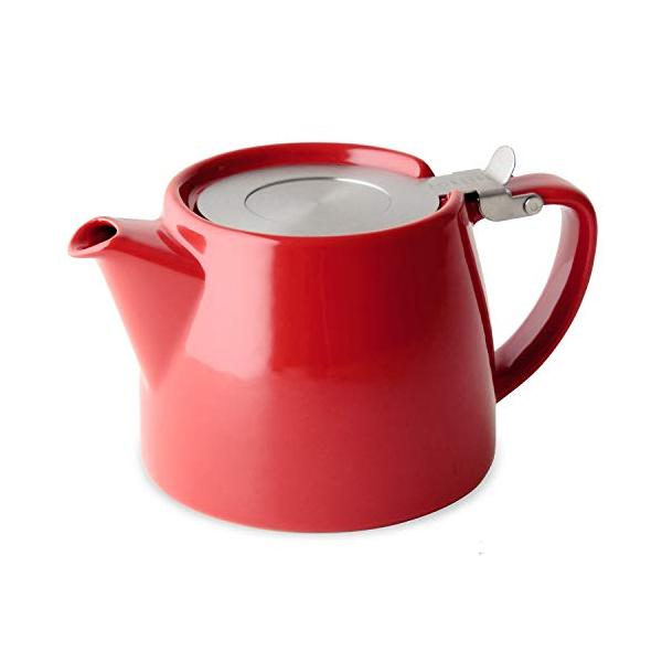 【商品名】　FOR LIFE スタンプティーポット IS レッド 400ml 022-00651 【商品説明】　・サイズ:幅15.4×奥行10.2×高さ8.8cm・原産国:中国・容量:400ml(13oz)・本体:磁器、フタ・フィルター:1...