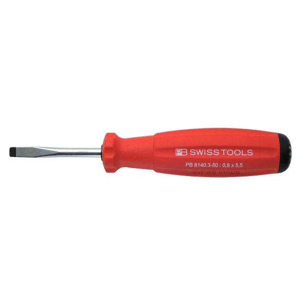 【商品名】　PB SWISS TOOLS PB(ピービー) スイスグリップ・マイナスドライバー -8100 8140-3-50 【商品説明】　・サイズ：全長(mm)150、軸長(mm)50、軸径(φmm)5・先端サイズ：刃先幅(mm)5.5...