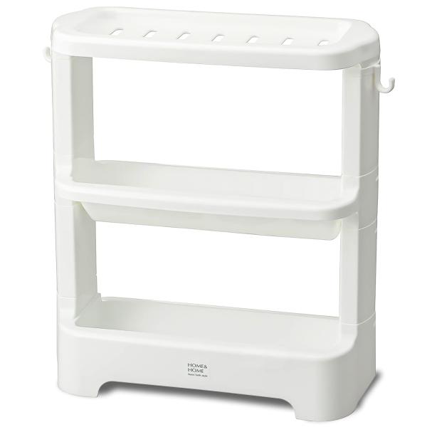 【商品名】　リス シャンプーボトル ラック H&amp;H ホワイト 『防カビ加工』 日本製 【商品説明】　・ホワイト・原産国:日本・幅33x奥行14.1x高さ38cm・本体/PP 【サイズ】　高さ : 13.80 cm　横幅 : 19.8...