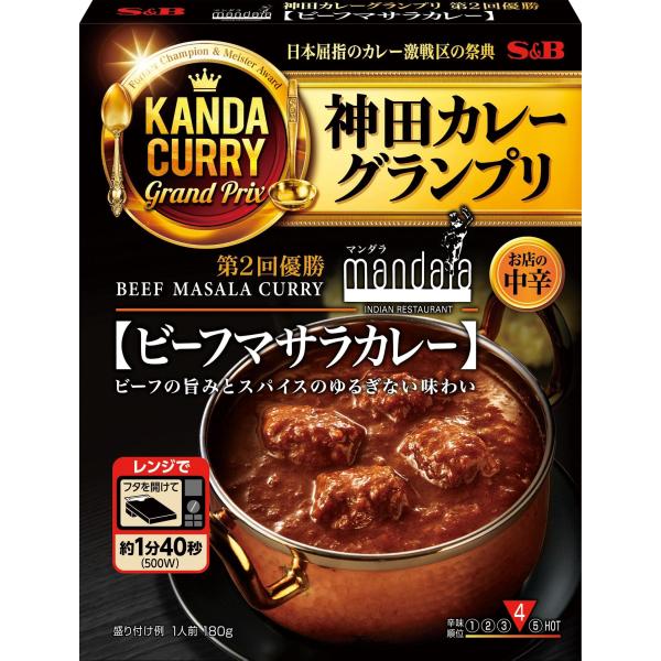【商品名】　神田カレー エスビー食品 マンダラビーフマサラカレー 180g×5箱 【商品説明】　 【サイズ】　高さ : 11.40 cm　横幅 : 13.50 cm　奥行 : 17.60 cm　重量 : 1.04 kg　※梱包時のサイズとな...