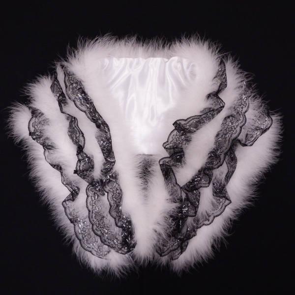 ■素材羽毛：ターキー（七面鳥）レース部分：ポリエステル100％中綿：ポリエステル100％裏地：ポリエステル100％羽毛産地：アメリカ企画：日本縫製：中国■サイズ幅：一番太い部分約27ｃｍ（羽毛含む）長さ：約114ｃｍ湾曲した形状と羽毛のため...