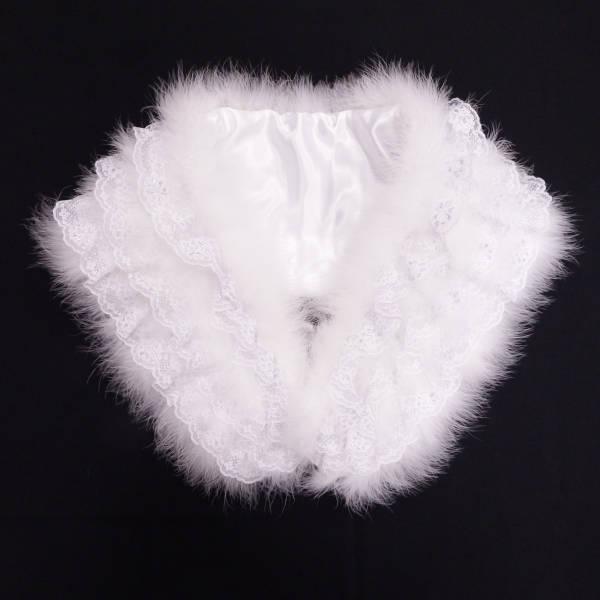 ■素材羽毛：ターキー（七面鳥）レース部分：ポリエステル100％中綿：ポリエステル100％裏地：ポリエステル100％羽毛産地：アメリカ企画：日本縫製：中国■サイズ幅：一番太い部分約27ｃｍ（羽毛含む）長さ：約114ｃｍ湾曲した形状と羽毛のため...