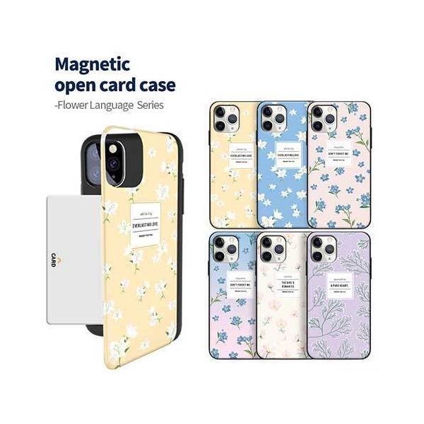 ◎商品名および型番 : Flower Language Magnetic Card Door Bumper/花言葉/マグネット吸着/ICカード/Suica/カード収納可能/iPhone SE 2 (4.7)/iPhone 11/iPhone...