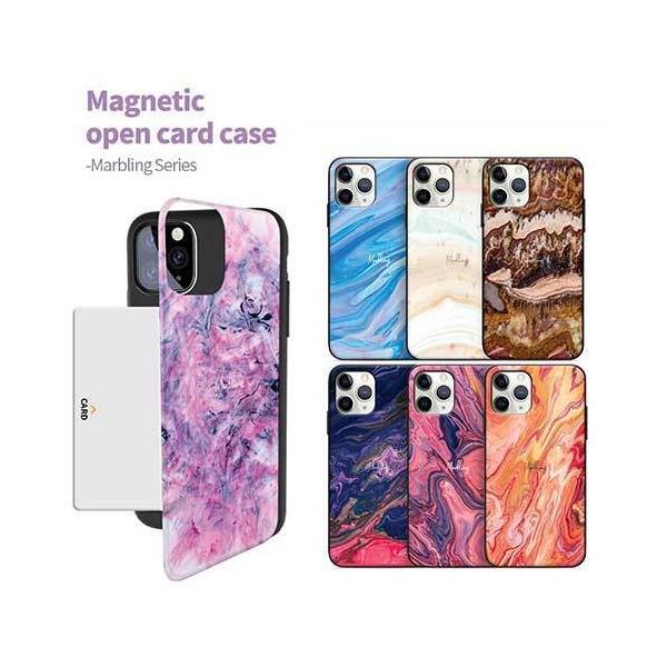 ◎商品名および型番 : Marbling Magnetic Card Door Bumper/マグネット吸着/ICカード/Suica/カード収納可能/iPhone SE 2 (4.7)/iPhone 11/iPhone 11 Pro/iPh...