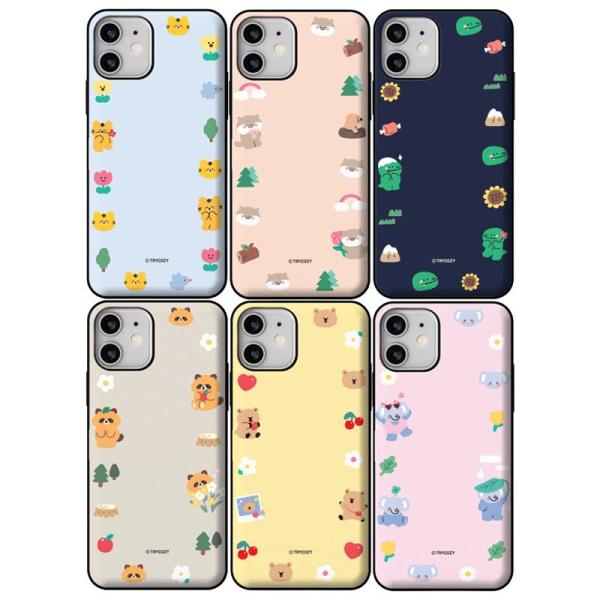 【商品名】動物花フレーム iPhone Galaxy マグネット カード ドア バンパー ケース カバー スマホケース ANIMAL FLOWER FRAME MAGNET CARD DOOR BUMPER カード２枚が収納できる実用性 ミ...