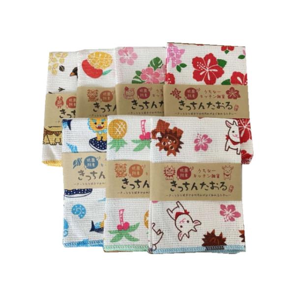 沖縄の豊かな自然と温かい文化をモチーフにした「うちなーキッチンたおる」。吸水性に優れた綿100%の素材を使用　お土産やプレゼントにも喜ばれます。※洗濯のときは色落ちする恐れがありますので、他の物と一緒に洗わないでください。名称：民芸素材：綿...