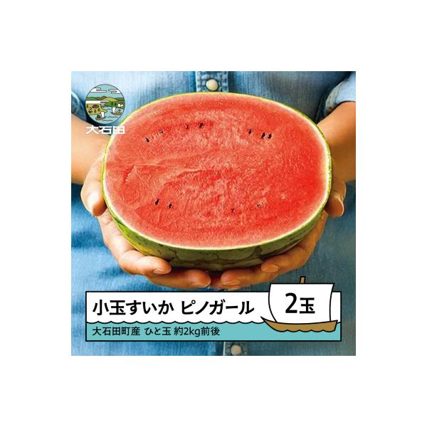■お礼品詳細　・内容量：約2kg前後×2玉　・すいかの品種：小玉すいか ピノガール　・配送方法：常温　・賞味期限：発送から4日程度　・提供：むらかみ農園　・提供元：大石田町■お申し込み・配送・その他　・発送時期：入金確認後、令和8年7月中旬...