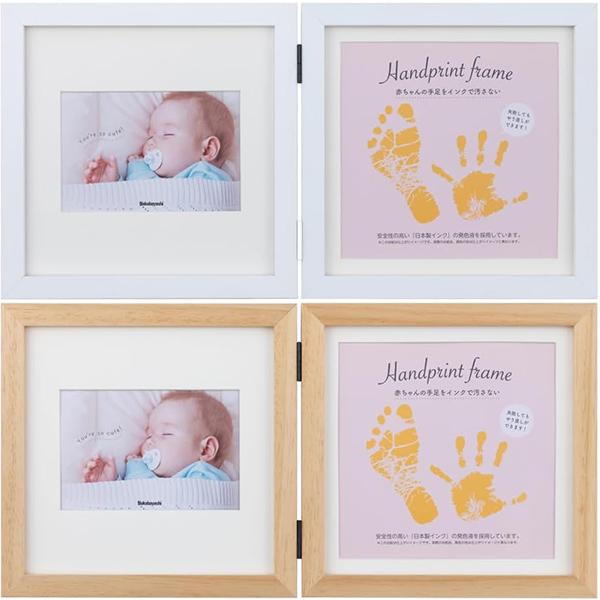 インクで手が汚れない 手形足形フォトフレーム写真と一緒に手形・足形を残せるフォトフレームです。身近な人や大切な人へ贈る記念品として、また大切な記念日をカタチとして残すのに最適です。赤ちゃんの手足をインクで汚さずに、手形足形が残せます。失敗し...