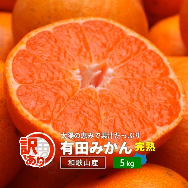 商品名有田みかん　完熟訳あり風によりキズやスレ・黒点などが外皮についていますが、皮をむけばほとんど問題なく、美味しく食べていただけます。サイズは規格外を含む混合です。ご家庭用や親しい方へのプレゼント・お裾分けにもどうぞ。内容5kg名称／サイ...