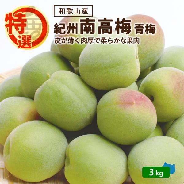 商品名紀州南高梅特選キズが少なく大粒のものを粗選別した2Lサイズを中心の混合です。農薬を極力控えているため表面に多少のキズがある場合があります。青梅ですが時期により黄梅を含む場合があります。内容3kg名称／サイズ／産地紀州南高梅（生梅）／2...