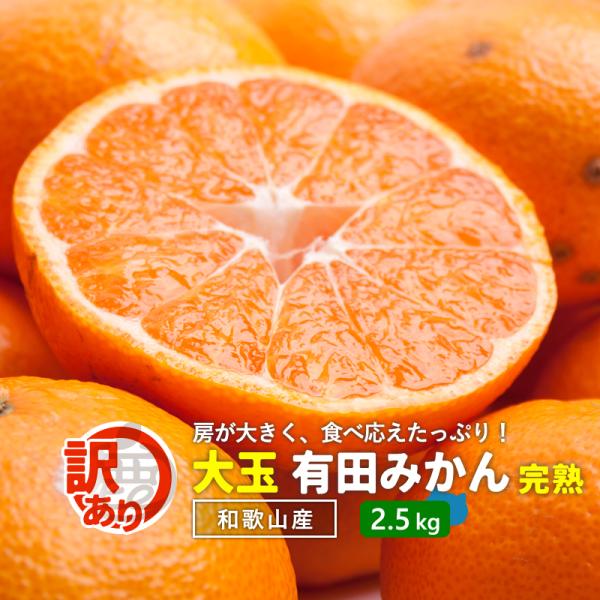 商品名有田みかん　大玉　完熟訳あり風によりキズやスレ・黒点などが外皮についていますが、皮をむけばほとんど問題なく、美味しく食べていただけます。サイズは規格外を含む混合です。ご家庭用や親しい方へのプレゼント・お裾分けにもどうぞ。食べ応えのある...