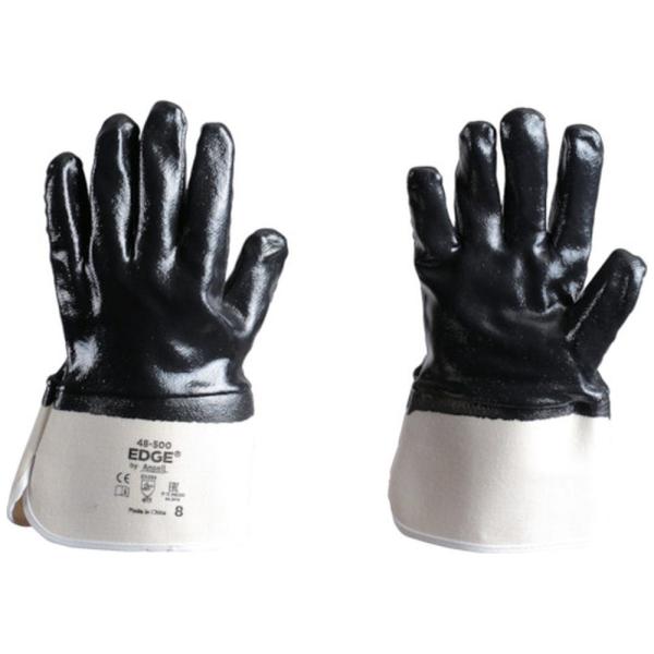 摩耗に強い手袋です。ニトリルコーティングにより油や水をはじきます。ラテックスフリーです。金属加工、清掃・ごみ収集作業に。