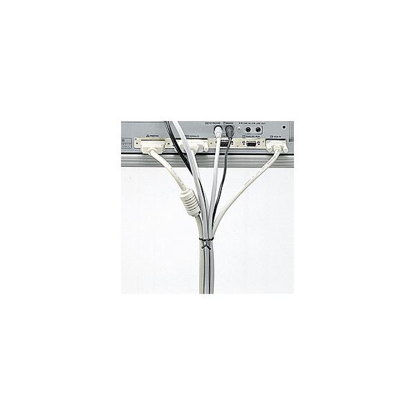 必要な長さにカットして、あふれるケーブルを簡単結束。ブラック。