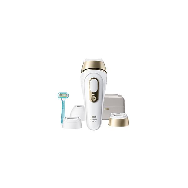 【発売日：2026年04月10日】ブラウン 光美容器 シルクエキスパート Pro5<BR>男女どちらも使用できる、ツヤすべ肌(※1)を叶えるムダ毛ケア。ポーチ、Venusカミソリ、2つのヘッド PL5311<BR>(...