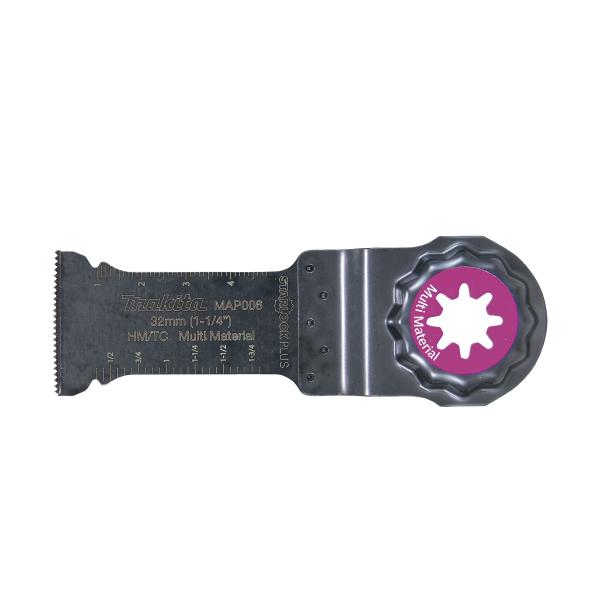 マキタマルチツール用先端工具。カットソー。スターロックプラス。対応機種 TM001G / TM52D用途 金属 エポキシ グラスファイバーの切断刃幅 32mm 刃長 50mm 山数20材質 超硬切断能力 木材50mm 樹脂50mm 軟鉄非鉄...