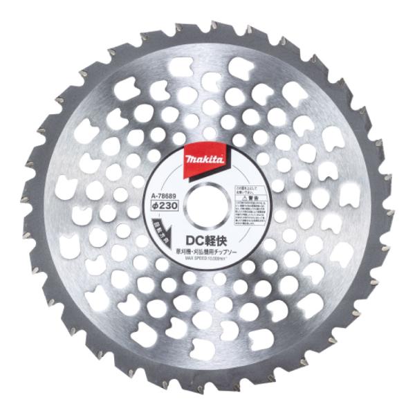 軽量で扱いやすい「D型」抜き穴形状少ない空気抵抗、省エネ・低騒音薄型チップ1.4mm外径230mm(刃数32)　内径25.4mm充電式草刈機用、エンジン刈払機