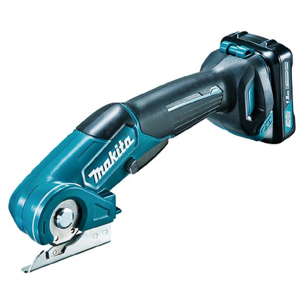 バッテリ(BL1015)、充電器(DC10SA)、ソフトケース付。様々な材料の切断を、安心かつ快適にこなす。誰でも安心・軽快に切断できる。段ボール、カーペット、フェルト、皮革、ビニールシート、ゴムマットの切断に。切断能力(厚さ) 6mm回転...