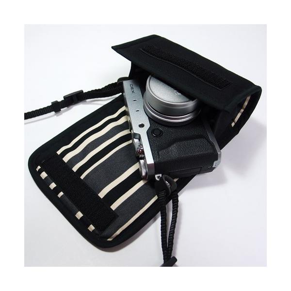 FUJIFILMの高性能デジカメ「FUJIFILM X30」によく合う専用ケースは、表地は耐久性のある８号帆布。裏地は柄がカラフルなsuono定番のプリントファブリック を使っています。 通常の工業製品よりも縫い目を細かく設定して縫製してお...