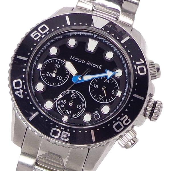 マウロ・ジェラルディ ソーラー 腕時計 メンズ ウォッチ クロノグラフ 10気圧防水 カレンダー 日付 24時間計 ステンレス 無垢 クォーツ 多針 見やすい ストップウォッチ☆誕生日 記念日 バレンタインデー 父の日 クリスマス 大切な方...