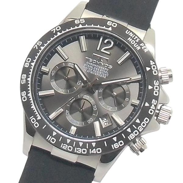 送料無料 腕時計 メンズ ウォッチ テクノス TECHNOS T8C03BE クロノグラフ 24時間計 シリコン ラバーベルト 10気圧防水 送料無料 ガンメタ文字盤 ブラックベルト クォーツ 時計 クロノ モデル SEIKO社製ムーブ 機...