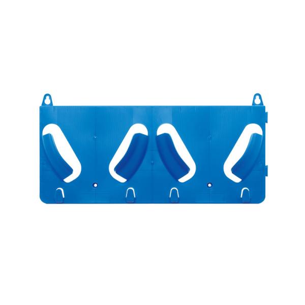 ヘルラック　２個掛用ヘルメットの収納に。２個掛けられるタイプです。◆特徴◆廃材をリサイクルしたエコ商品（再生PP製）ですマーク、ネームを傷つけずに、ほとんどの保護帽が収納可能です。■サイズ：240×550mm■材質：再生PP■付属品：取付ビ...