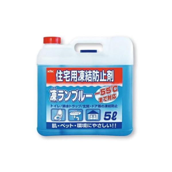 住宅用不凍液（凍ランブルー　５L）■サイズ：227×145×242mmh■成分：グリセリン・エタノール・防錆剤■容量：５リットルウエイト(給水タイプの重り)、トイレ・排水トラップなどの水回り、玄関　などの様々な用途で凍結防止に活躍します。環...