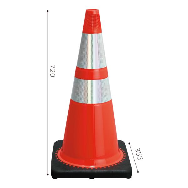 ◆個人宅送り可能な5本セットも販売しております◆■仕様■色：赤・３Mプリズム高輝度反射シート付き外形サイズ：高さ720mmベースサイズ：高さ45×幅355×奥行355mm重量：約3.5kg材質：PVC製型番：RG70032（RS70032後...