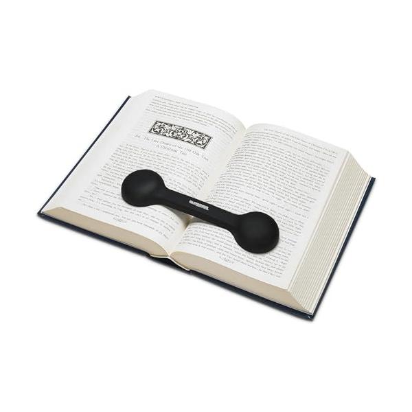 「商品情報」「主な仕様」シリコン製ページホルダー（しおり）／両端の重みと底面加工によりハンズフリーの読書が可能に重厚感ある新デザインで、大小あらゆる書物に使えます／防水仕様 &amp; 洗浄OK 。キッチンで料理本を参照したい時にも最適底面...