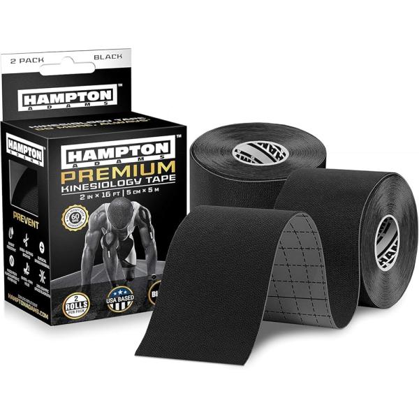 「商品情報」「主な仕様」全てのアスリートのためのキネシオロジーテープ（5cm x 4.8m／2巻入／ブラック）正規品クロスフィット、ランニング、BJJ、ウエイトトレーニングなどの高負荷スポーツでケガをしやすい部位を守ります／筋肉・腱・靭帯の...