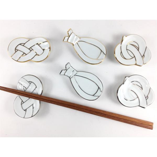 産地日本　佐賀県窯元有田焼　田清窯サイズ(約)袋結び：7cm×4cm×高さ1.8cmアワジ結び：6.3cm×3.8cm×高さ0.6cm丸結び：5.5cm×5.5cm×高さ0.6cm素材/材質磁器仕様食洗機 ○ 、電子レンジ × 、重なり ○...