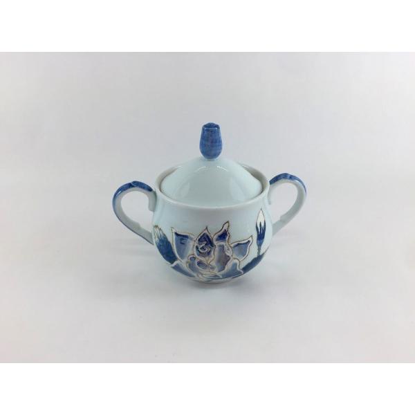 産地日本　佐賀県窯元有田焼　田清窯サイズ(約)12.8cm×8cm×高さ10.5cm素材/材質磁器質感ツルツル仕様食洗機 ○ 、電子レンジ × スタッキング(重なり) - 、直火 ×使用用途例シュガーポット、小物入れ　などおしゃれで上品な、...