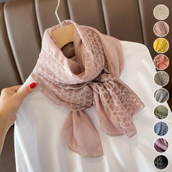 スカーフ ストール 冷え対策 レース ショール 肩掛け 羽織 着物 日よけ レディース メンズ 140x38cm[素材]ボイル(透けた雰囲気の薄手の生地)[原産国] 中国■海外製品の為、縫製上の基準が厳格ではありません。小さな汚れ、縫製のず...