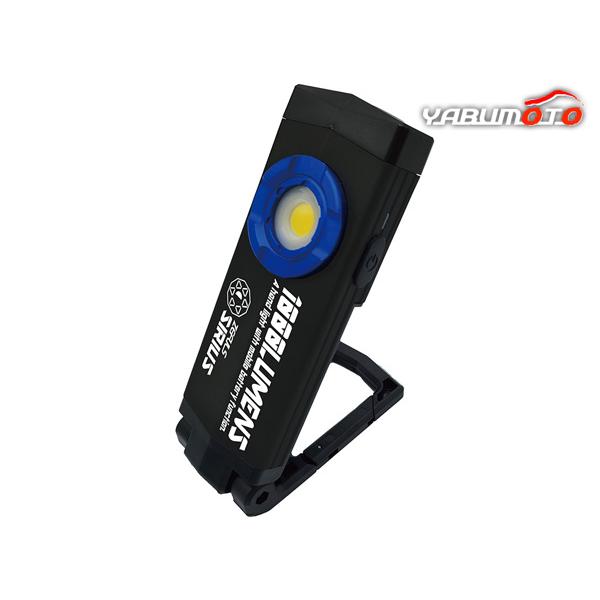 爆光LEDハンドライト シリウス 1000lm 　 ●全長約150mmと手のひらサイズながら最大1000ルーメンという投光器レベルの明るさを誇る爆光LEDライト。●いざという時役立つ、2700mAhモバイルバッテリー機能を搭載。●本体裏側に...