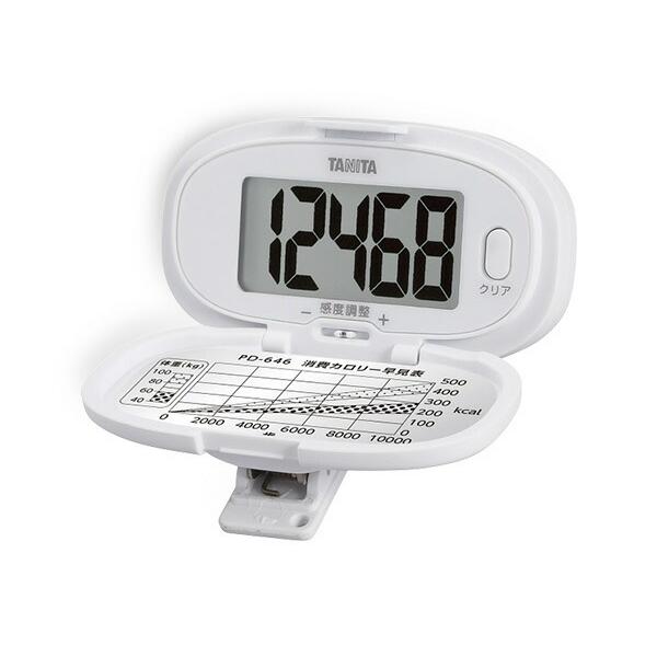 タニタ 歩数計　操作がかんたんで、文字が大きく見やすくなっています。電池誤飲が起きにくい構造です。■商品詳細●現品約6.5×2.8×3.7cm　本体重量＝約30g●ABS樹脂●CR2032ボタン型電池1個付（モニター用）　●表示＝歩数※こち...