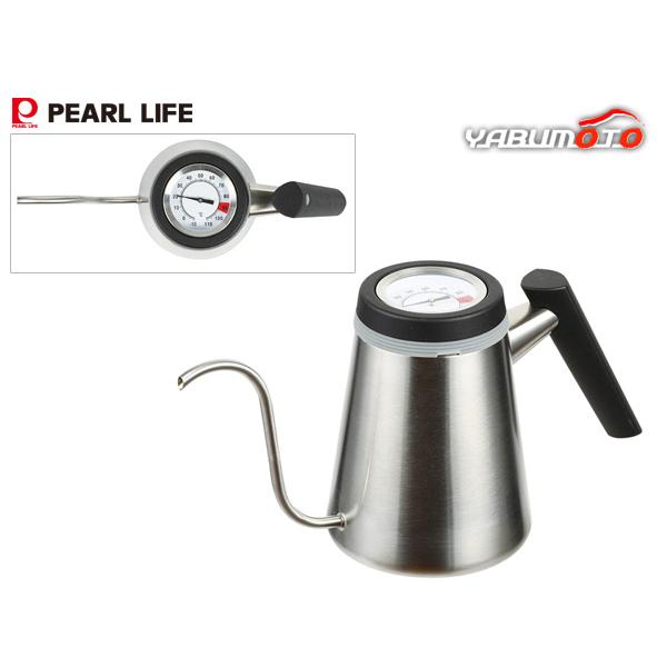 ロック適オン ステンレス製温度計付ドリップポット600mlHB-4729美味しい温度が一目でわかる温度計付 お湯を少量ずつ注げる＆温度が分かるこだわりのドリップポットおいしい温度が一目でわかる86〜94℃おいしいコーヒーは温度調節が決め手。...