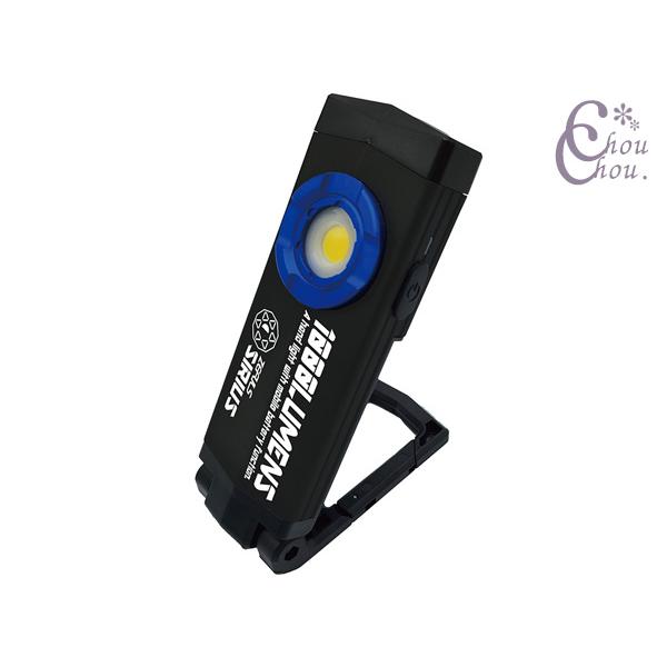 爆光LEDハンドライト シリウス 1000lm 　 ●全長約150mmと手のひらサイズながら最大1000ルーメンという投光器レベルの明るさを誇る爆光LEDライト。●いざという時役立つ、2700mAhモバイルバッテリー機能を搭載。●本体裏側に...