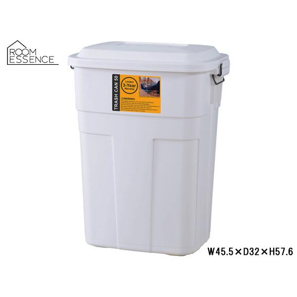 東谷 （あずまや） トラッシュカン 50L ホワイトご家庭のガレージやエクステリアに馴染みやすいカラーのスクエア型ゴミ箱。大容量の50Lなので、ペットボトルや不燃ごみなどの場所をとるゴミのストックにも。メーカー：東谷 （ あずまや AZUM...