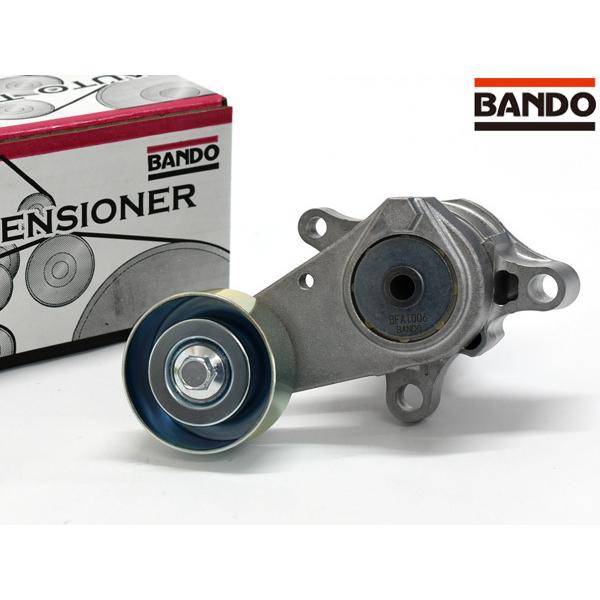 ■BANDO (バンドー化学株式会社) Vベルトオートテンショナー各エンジン補機駆動に合わせた必要最低張力を一定に与える事により補機駆動系(補機/ベルト)の信頼性向上とメンテナンスフリーを実現させるデバイスです。【適合車種】メーカー：トヨタ...
