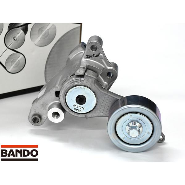 ■BANDO (バンドー化学株式会社) Vベルトオートテンショナー BFAT016各エンジン補機駆動に合わせた必要最低張力を一定に与える事により補機駆動系(補機/ベルト)の信頼性向上とメンテナンスフリーを実現させるデバイスです。【適合車種】...