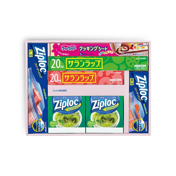 サランラップ バラエティギフト20　サランラップやジップロック、クックパーなどキッチン用品を詰め合わせたギフトです。■商品詳細●ポリ塩化ビニリデン、ポリエチレン、ポリプロピレン、シリコーン樹脂加工耐油紙●ジップロックスクリューロック（300...