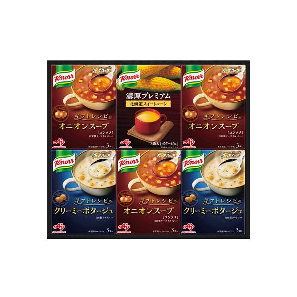 味の素 クノールプレミアムスープギフトギフトだけの特別レシピで、お子様から大人まで幅広く楽しんで頂ける〈ギフトレシピ〉のスープと、素材がじっくり溶け込んだ味わい深いスープを詰め合わせたギフトです。■商品詳細●メーカー品番：KPZー20V●（...
