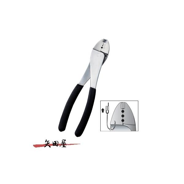 ワイヤーカット、スリーブプレス専用ペンチ太刀魚、石鯛等のワイヤー仕掛け作りに最適！●対応スリーブ　SS・S・2N●滑り難いノンスリップ、コーティンググリップ●サビに強いステンレス製●全長180mm●ハリスの締め込みに便利な穴付き仕様等はメー...