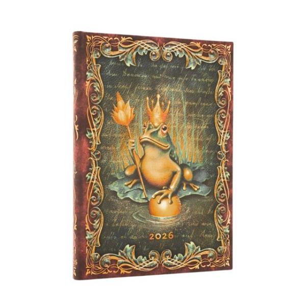 ペーパーブランクス（Paperblanks）2026 年度版ダイアリー ハードカバー ミディ グリム兄弟　かえるの王子さまDJ1217-8【名入れ無料】
