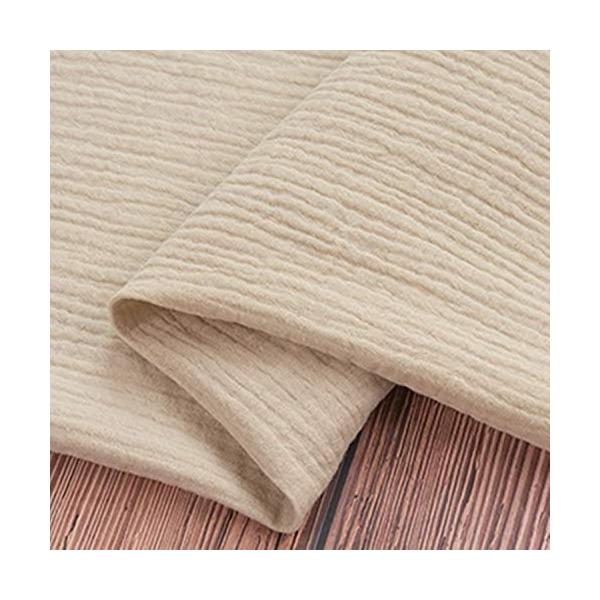 柔らかく肌への刺激が少なく、お子様や肌の弱い方におすすめの ダブルガーゼ生地。色：ベージュ 長さ(約)：2m×幅140cm 重量(約)：350ｇ (1m2約125g)ガーゼは甘撚りの糸でゆるく織られた生地なので、柔らかく肌への刺激が少ないの...