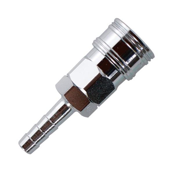 ホース口外径:7mm質量:95g材質:鋼鉄(クロムメッキ)適用流体:空気最高使用圧力:1.5MPa(連続使用可能な許容最高圧力)